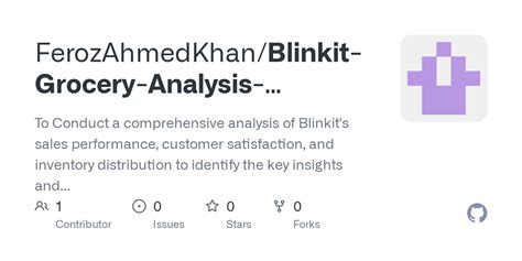 Github Ferozahmedkhanblinkit Grocery Analysis Dashobard To Conduct A Comprehensive Analysis