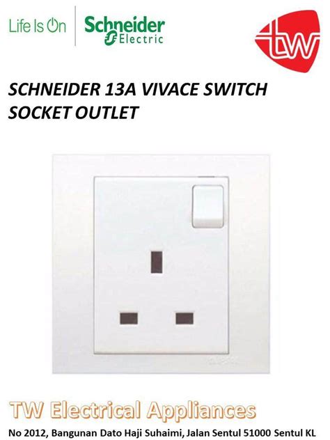 Schneider Vivace 13a Switch Socket White Lazada