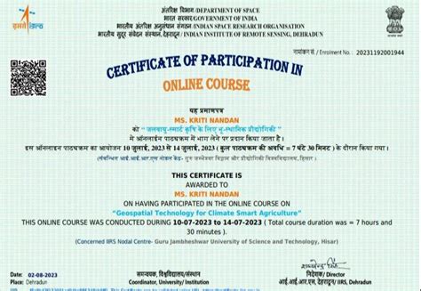 kriti nandan on linkedin isro geospatial technology climate smart agriculture