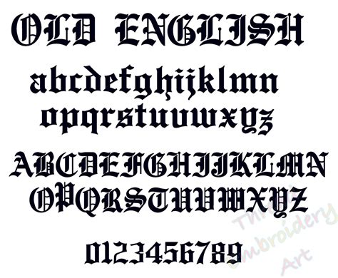 Old English Script Font Set Machine Embroidery Designs Bx Files Instant