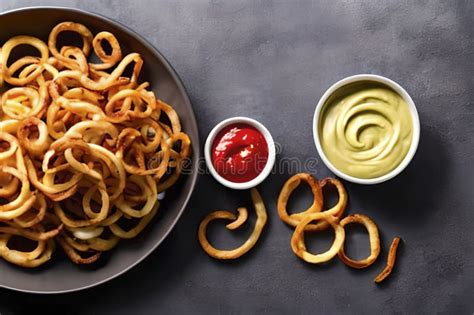 Curly Fries Are French Fry That Are Spiral Shape Stock Illustration Illustration Of