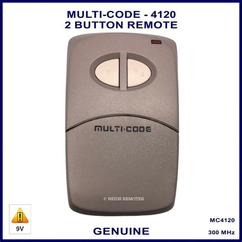 Multi Code 4120 New Shape 2 Button Grey 10 Dip Switch Remote Control
