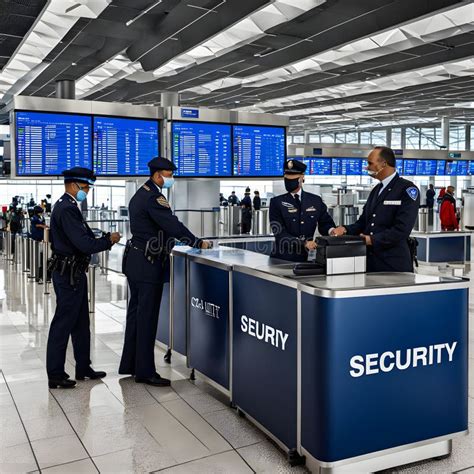 Airport Security Check With Check In Ai Generatet Stock Illustration