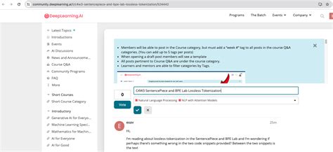 new tags feature for forum news and announcements deeplearning ai