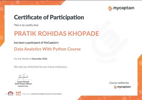 Pratik Khopade On Linkedin Course Dataanalyst Certificate