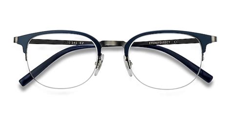 Axiom Rectangle Navy Semi Rimless Eyeglasses Eyebuydirect Canada