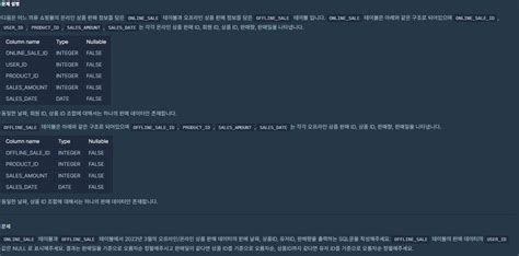 프로그래머스 Mysql Level 4 1~4 프로그래머스 Mysql Level 4 1~4