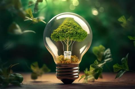 Premium Ai Image A Light Bulb With A Tree Inside