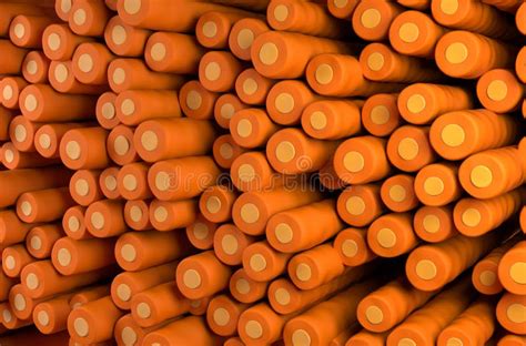 Healthy Human Nerve Fiber Section Neuron Fibres 3d Illustration Isometric View Stock