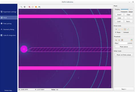 Calibration Of A Diffraction Setup Using The Graphical User Interface