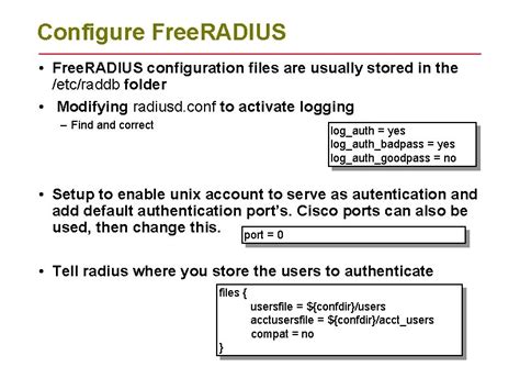 Configuring Linux Radius Server Objectives This Chapter Will