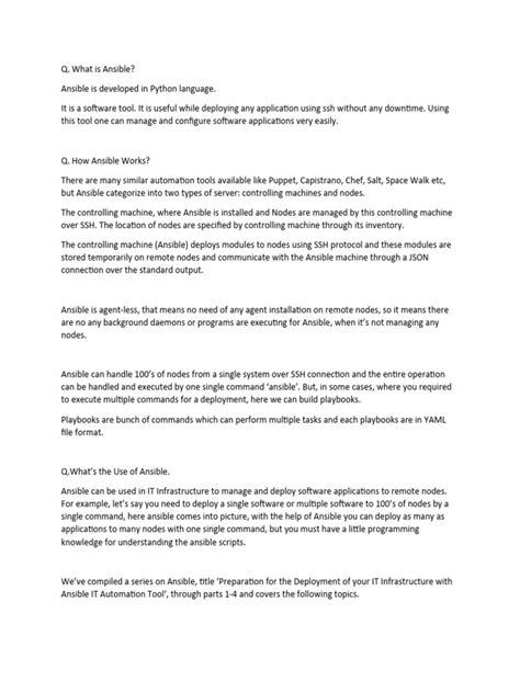 ansible interview questions pdf software engineering software