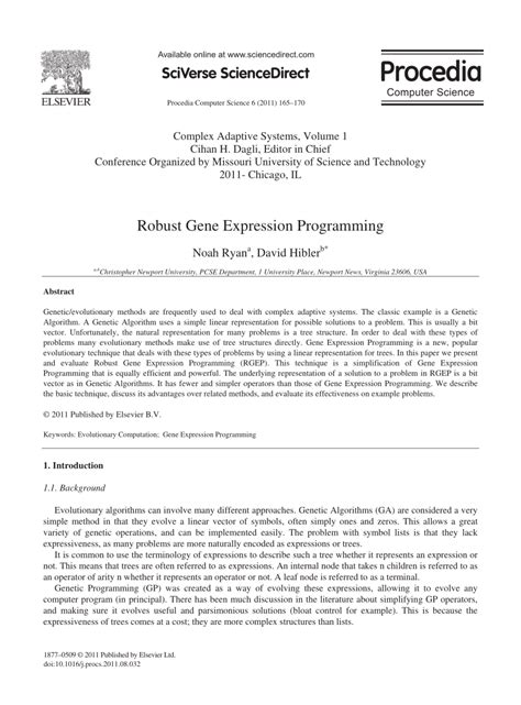 Pdf Robust Gene Expression Programming