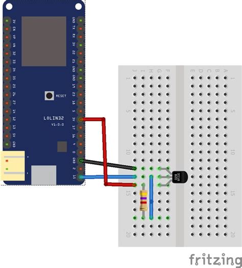 Esp32 And Ds18b20 Temperature Sensor Example Sensor Electronics
