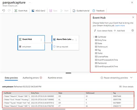 Capture Event Hubs Data To Adls In Parquet Format Azure Stream