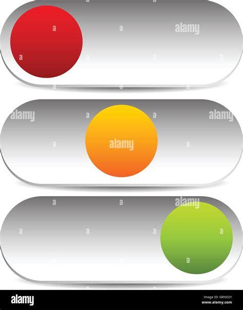 Rectangular Button Switch Toggle In 3 State Stock Vector Image And Art