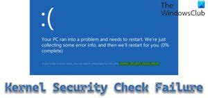 Kernel Security Check Failure Error In Windows 11 10