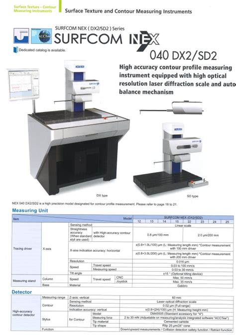 Surfcom Nex 030 040 นำเข้าและจำหน่าย Surfcom Nex 030 040 Accretech