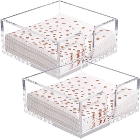 Rubtlamp 2 Pack Napkin Holder Clear Acrylic Napkin Holder