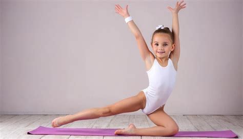 Beautiful Small Gymnastic Girl In White Clothes Premium Ai Generated