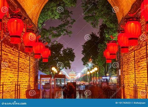 The Yong Ning Gate Of City Wall At Night Stock Image Image Of China Chinaxi 151742633