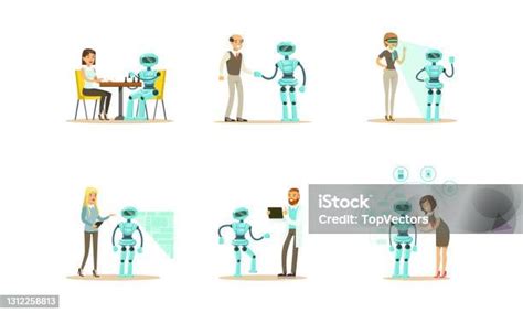 엔지니어 만들기 프로그래밍 및 디자인 로봇 세트 인공 지능 기술 만화 벡터 일러스트 가공의 인물에 대한 스톡 벡터 아트 및 기타 이미지 가공의 인물 남자 남자 사업가