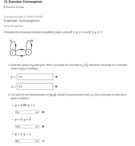 Solved Exercise Convergence口 Bookmark this pageExercises Chegg com