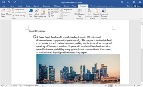 add checkbox in word