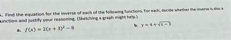 [answered] 5 Find The Equation For The Inverse Of Each Of The Following Kunduz
