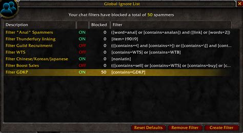 Global Ignore List Seems To Be Back On The Menu Filter Those GDKP Runs