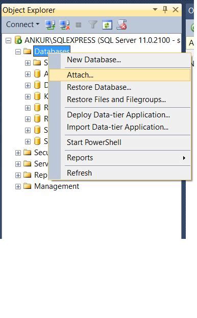 How To Restore Database Using Mdf And Ldf Files
