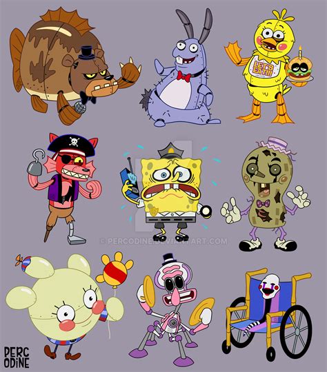 Spongebob X Five Nights At Freddys Fnaf By Percodine On Deviantart