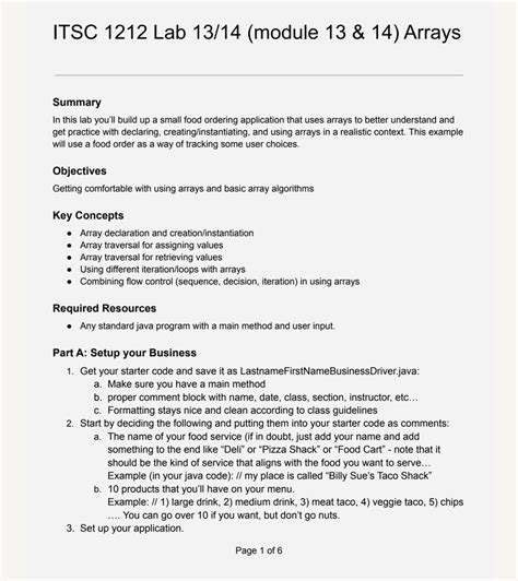 Solved Itsc 1212 Lab 1314 Module 13 And 14 Arrays Summary