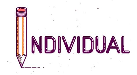 문자 I 개성과 성격 개념 벡터 개념 의 창조적 인 로고 또는 특별한 글꼴로 만든 포스터 대신 연필과 개별 단어 개념에 대한