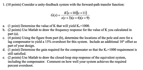 Solved Points Consider A Unity Feedback System With Chegg