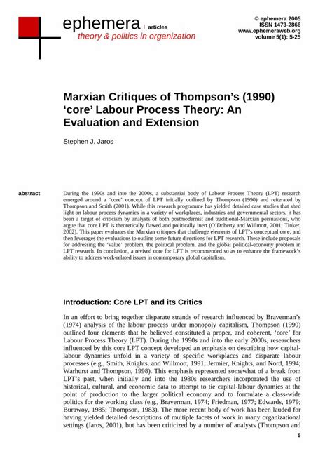 Pdf Marxian Critiques Of Thompsons 1990 Core Labour Process Theory Dokumentips Pdf Marxian Critiques Of Thompsons 1990 Core Labour Process Theory Dokumentips