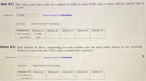 solved redo problem 1 above compounding for each complete