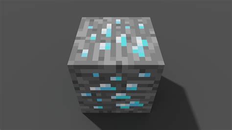 3d Model Minecraft Diamond Ore Block Vr Ar Low Poly Cgtrader