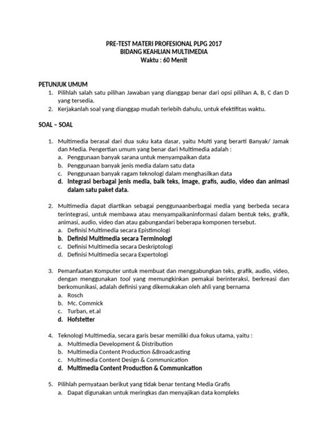 Soal Pretest Multimedia Pdf Dvd Computing