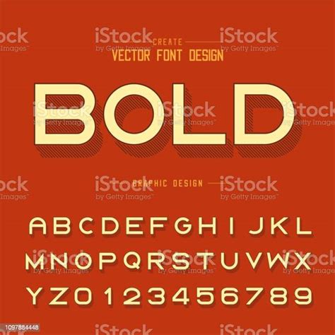 선 그림자 글꼴 및 문자 벡터 굵게 편지와 숫자 디자인 배경 그래픽 텍스트 3차원 형태에 대한 스톡 벡터 아트 및 기타 이미지