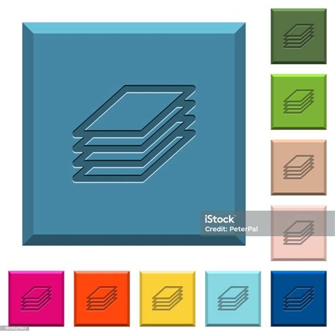 모서리 사각형 버튼에 새겨진된 아이콘 논문 인쇄 공란에 대한 스톡 벡터 아트 및 기타 이미지 공란 더미 문구류 Istock