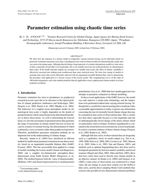 Parameter Estimation Using Chaotic Time Series