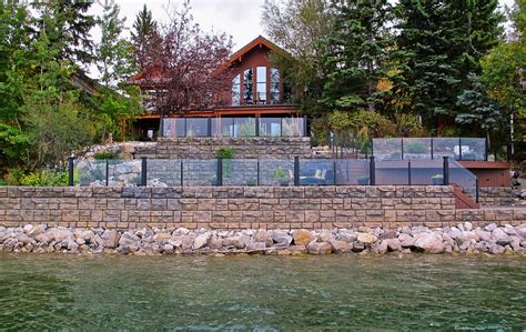 Rock Retaining Walls From Lake Concrete Block Retaining Wall St
