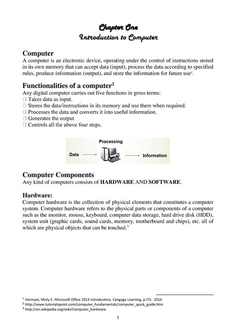 Ch01 Introduction To Computers Chapter One Introduction To Computer
