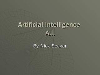 Artificial Intelligence PPT Artificial Intelligence Technology Computing