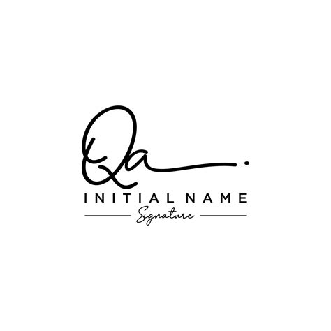 Letter Qa Signature Logo Template Vector 20426740 Vector Art At Vecteezy