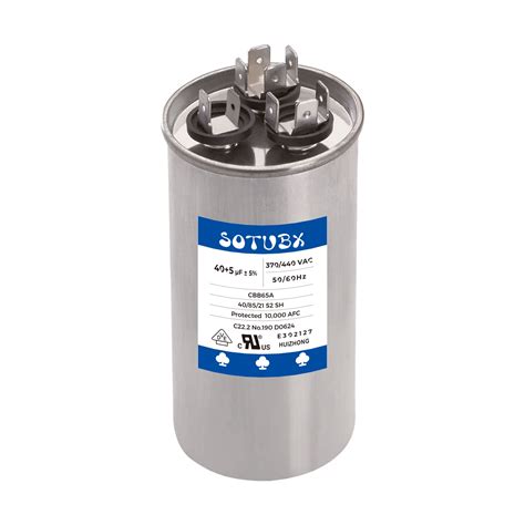 Sotubx 40 5 Mfd 370 440v Round Run Capacitor For Ac Air Conditioner