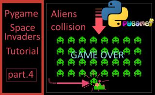 Space Invaders Tutorial Aliens Coming Down Collision And Game Over Text Python Programming
