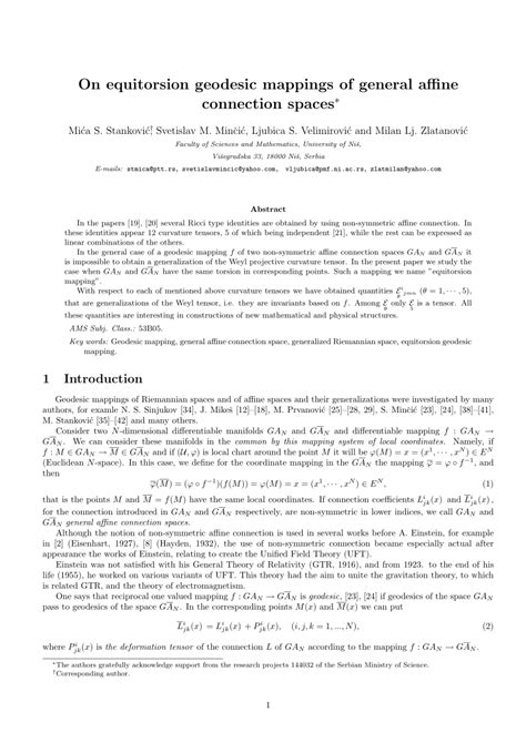 Pdf On Equitorsion Geodesic Mappings Of General Affine Connection Spaces