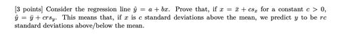 Solved Points Consider The Regression Line Y A Bx Chegg Com
